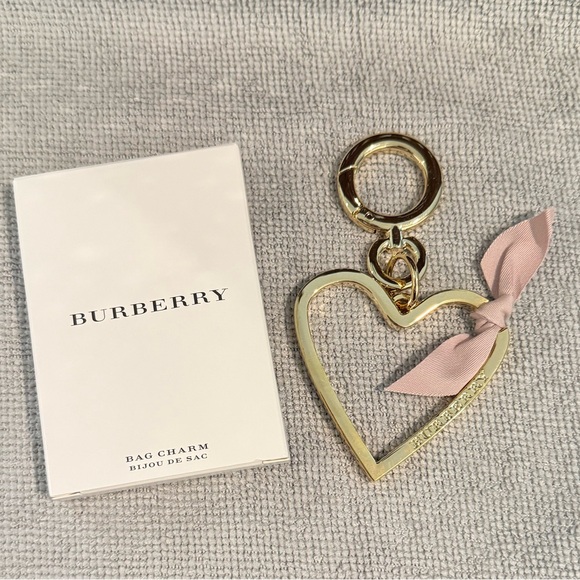 Burberry | Accessories | Burberry Heart Charm Key Ring Goldtone New In ...